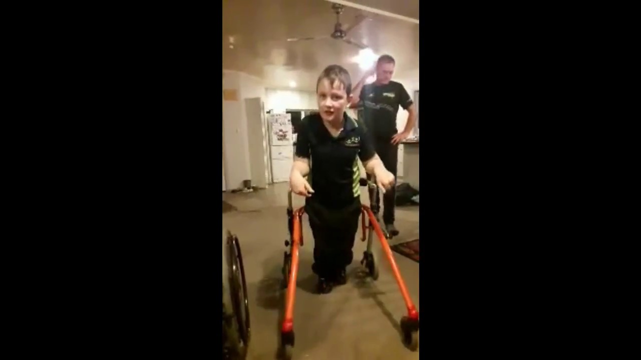 Ben on COGY (day1), and how he walks on his walking frame. - YouTube