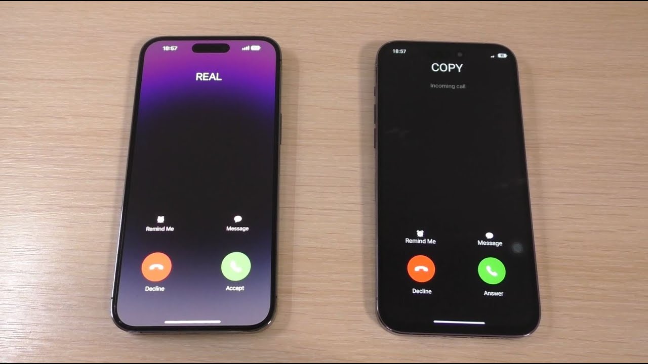 iPhone 14 Pro Max Real & iPhone 14 Pro Max Copy Incoming Call - YouTube