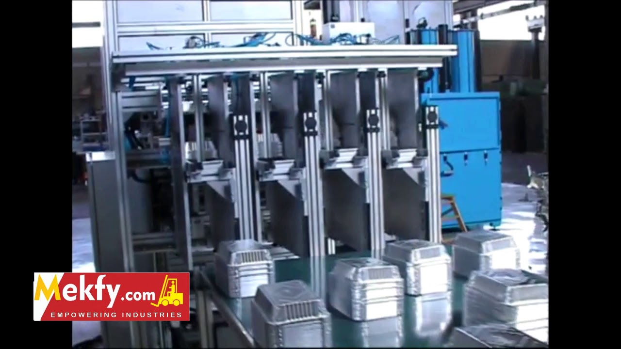 AME Aluminium Container 4 Cavity production line - ACPL-CDD-65T48 - YouTube
