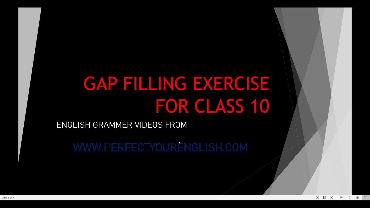 Gap Filling Task For Class 10 With Explanations - YouTube