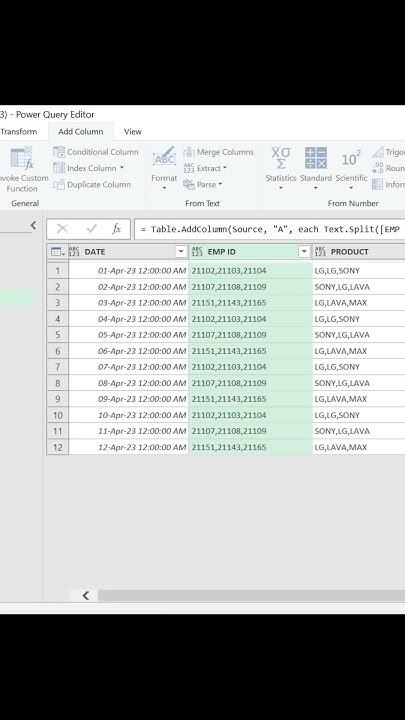 Split Multiple Columns Value into Rows Using Power Query | Power Query Tips - YouTube