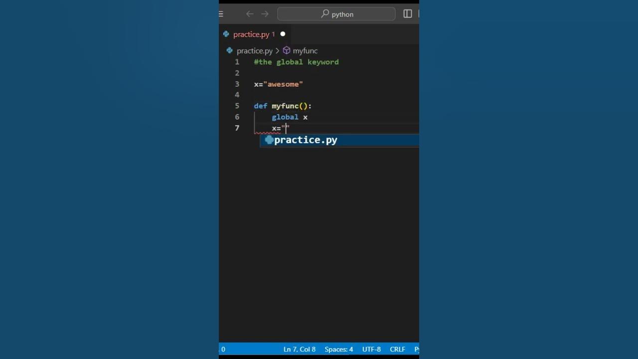 The Global Keyword ⚽python Pythonprogramming Coding Programming Pythoncoding Youtube
