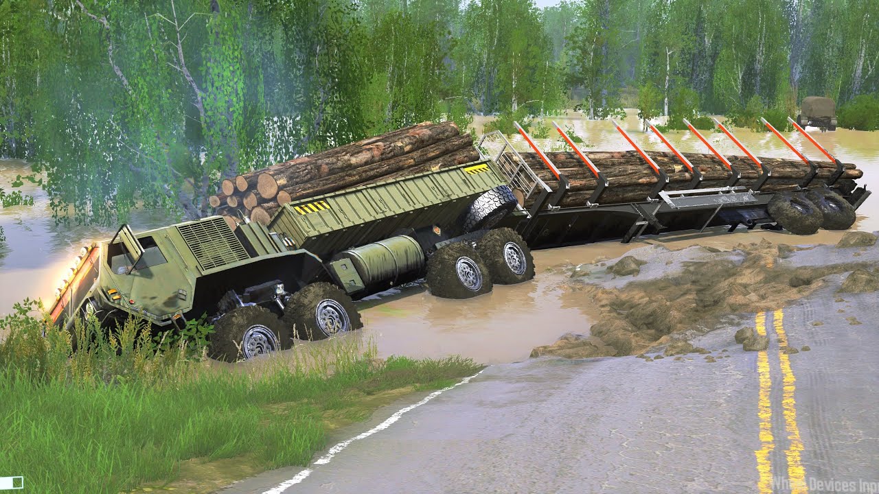 Spintires Mudrunner - Oshkosh M977 Z 8x8 - Driving Offroad Heavy Transporting Logging - YouTube