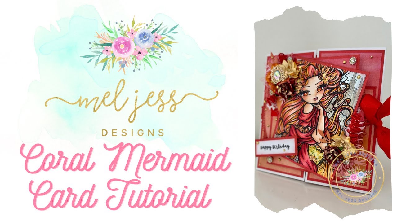 Coral Mermaid Card Tutorial - Gatefold Card - YouTube