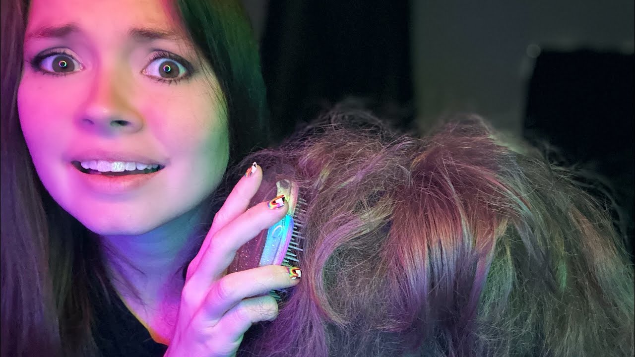 Asmr Aggressive Tangled Hair Brushing Youtube