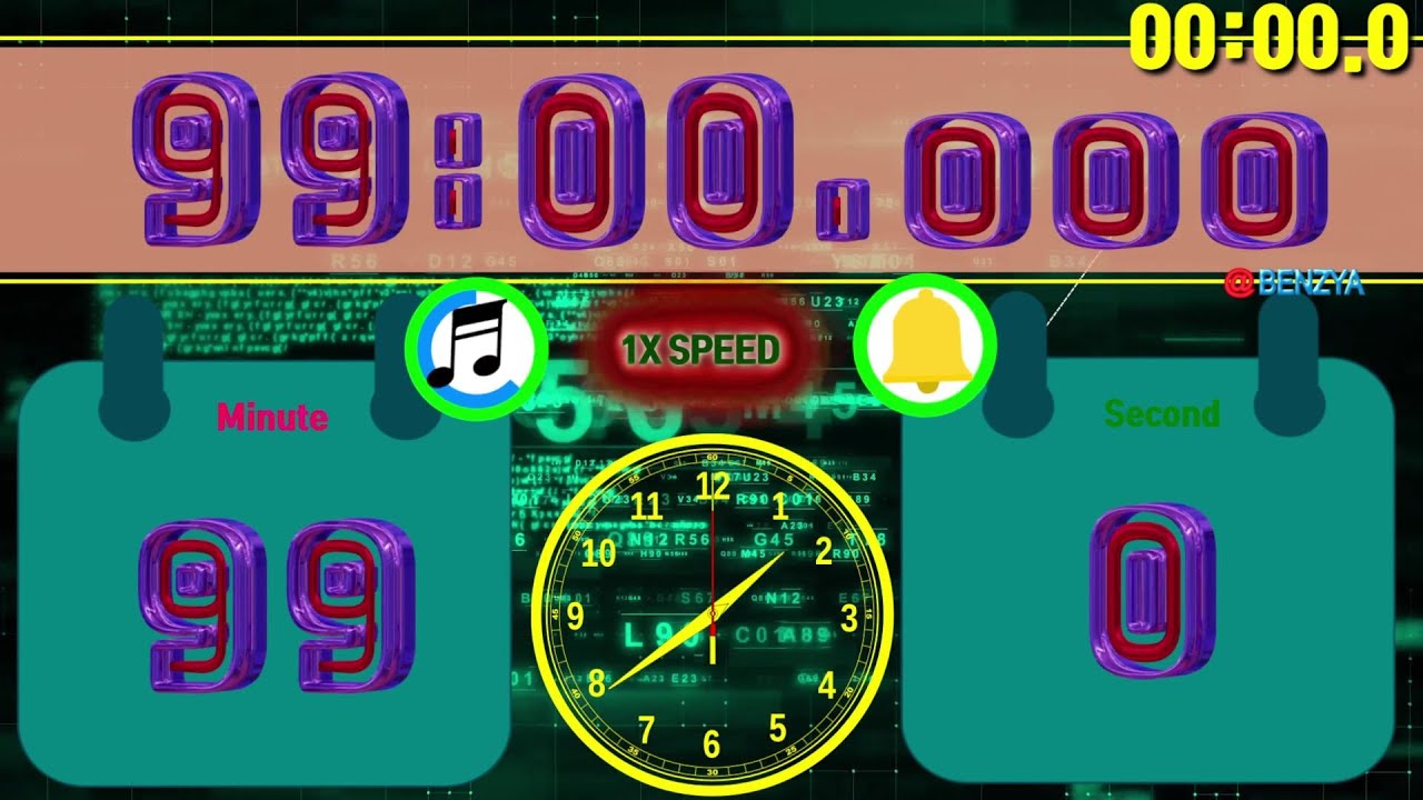 99 minute ~ 0 countdown speedfeeling timer alarm🔔 - YouTube