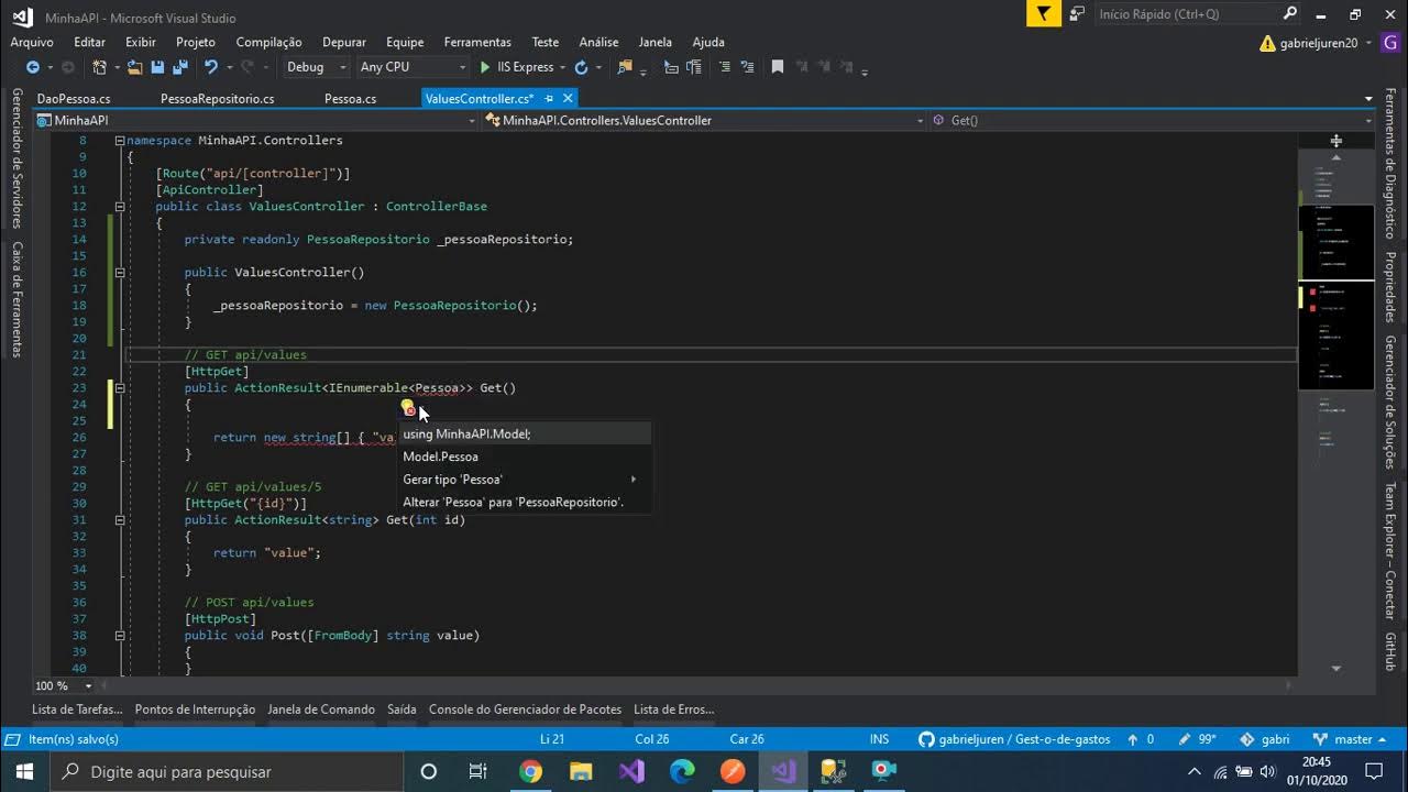 Criando API Simples em ASP.NET Core + SQL Server (Procedure). - YouTube