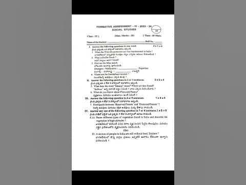 9th class fa-4 social question paper 2023-24 - YouTube