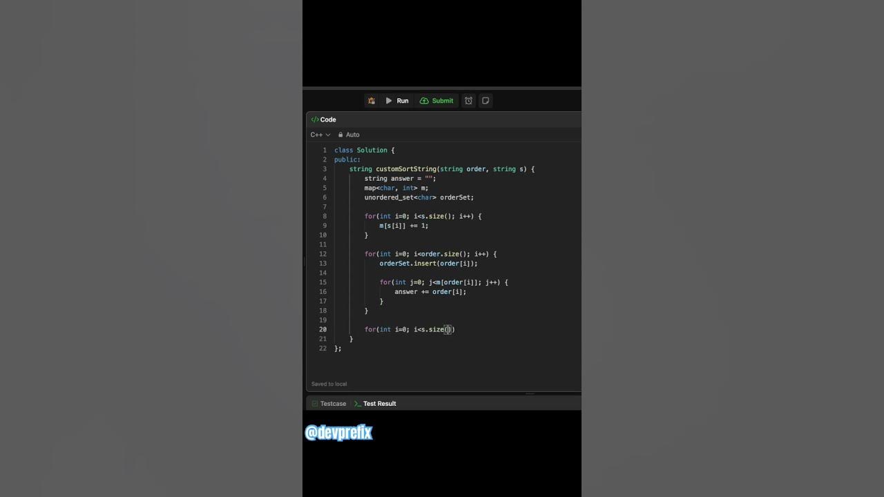 Custom Sort String Leetcode 791 Leetcode Strings Shorts Youtube 8800