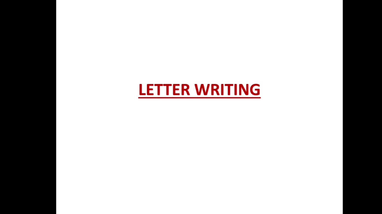 Letter Writing - YouTube