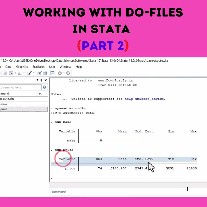 (Pt.2) Working with Do-Files in Stata || Creating, Managing and Running Do-Files #stata - YouTube