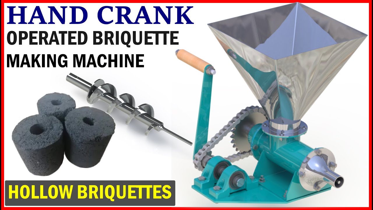 Briquette Machine (Hand Crank operated Desktop Version) - YouTube
