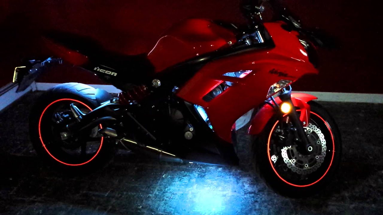 Led Glow Kit on 2012 Ninja 650 - YouTube