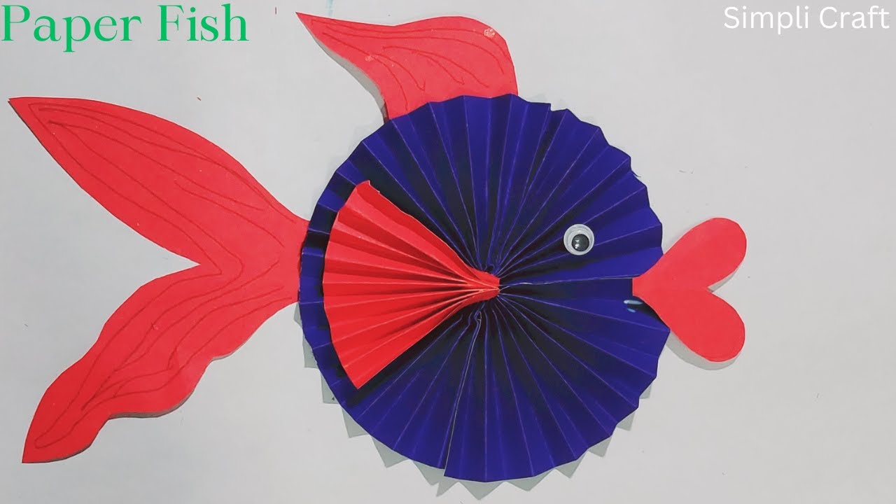 How To Make Easy Origami Paper Fish For Kids / Nursery Craft Ideas ...