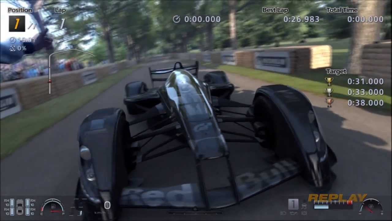 GT6 Goodwood Festival of Speed 5-3 Red Bull X2010 Prototype Gold 0:25 ...