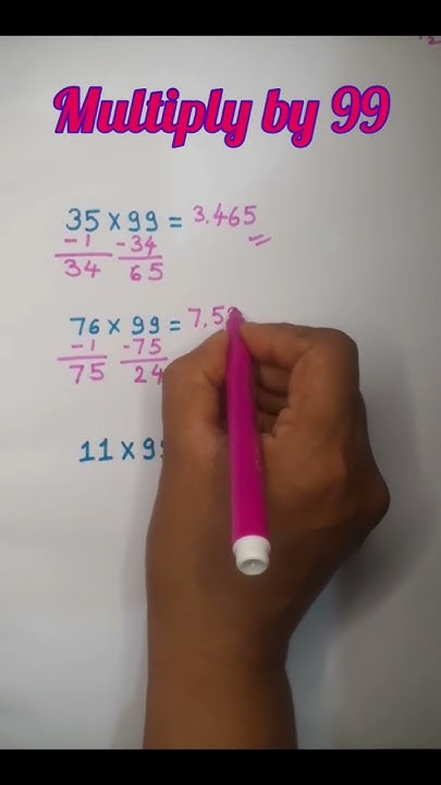 Multiply by 99// Multiply in second😄 MultiplicationTrick #fastmultiply #maths #mathtricks - YouTube