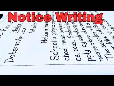Notice writing | Notice writing format | Notice writing in hindi ...
