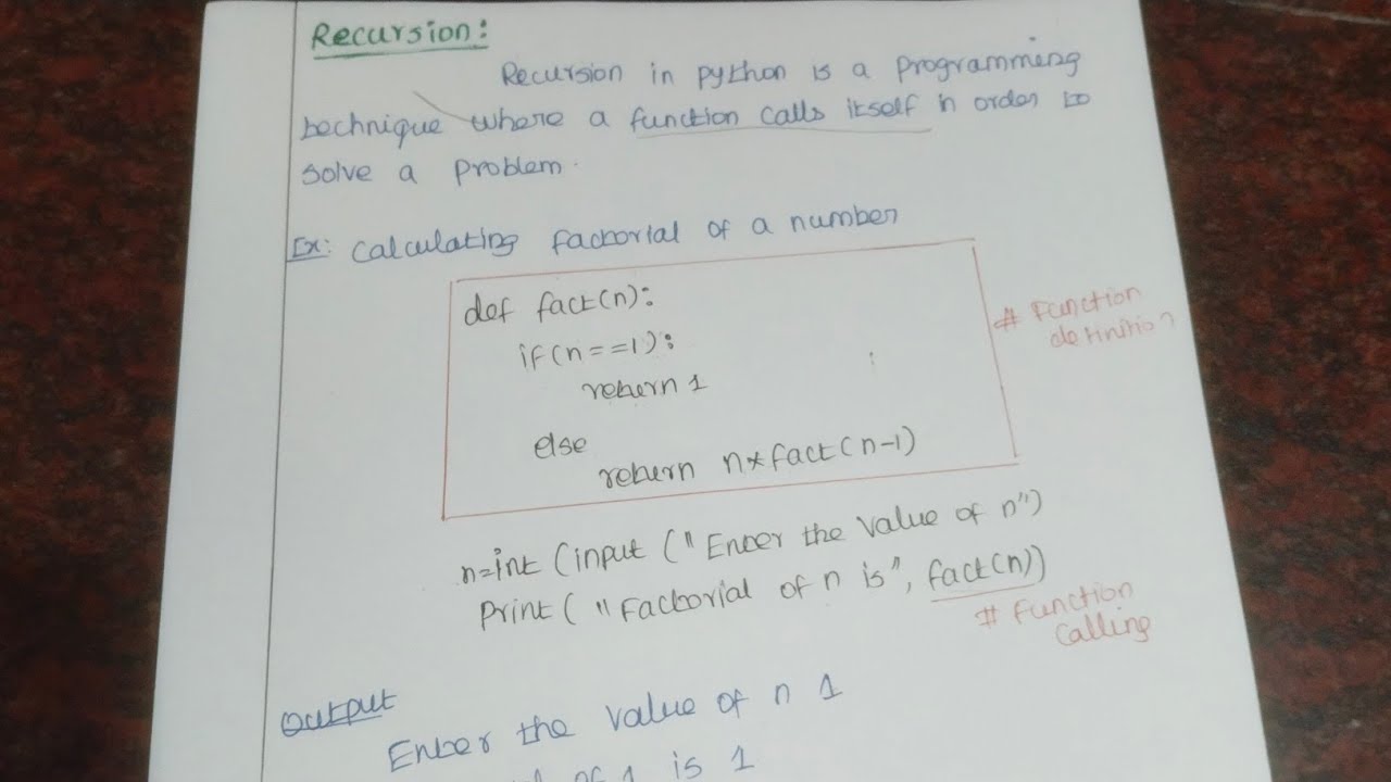 Recursion in python tamil - YouTube