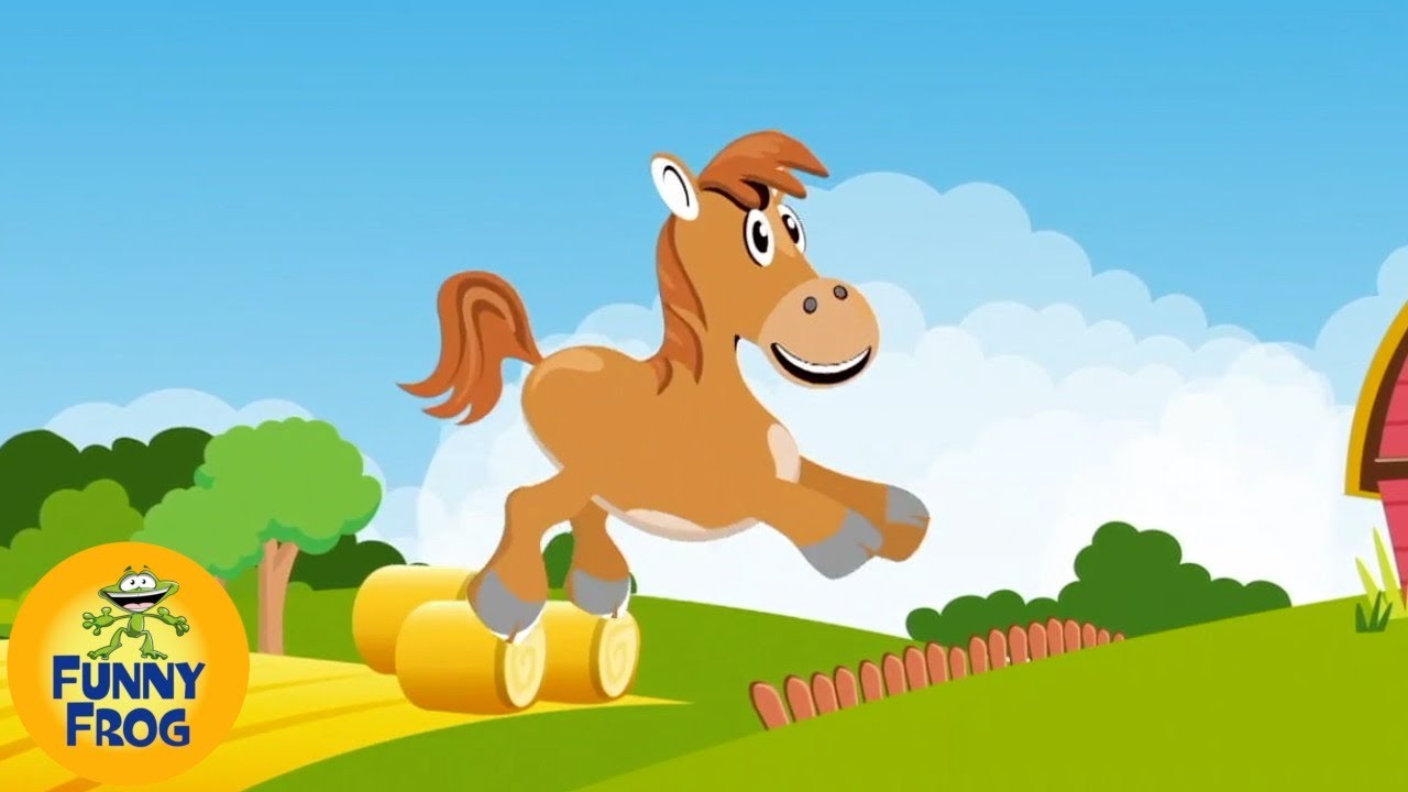 Jumping farm animals with lyrics | Funny farm animal song | Funny Frog ...