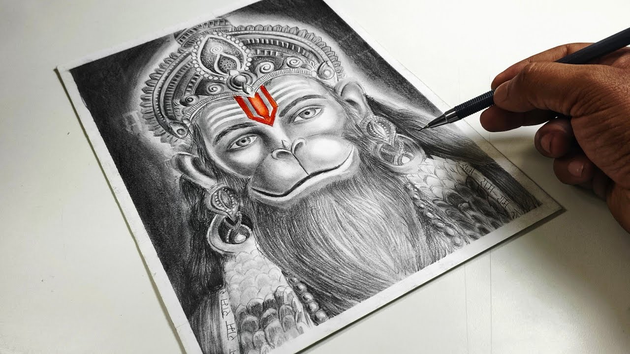 🚩हनुमान जयंती Drawing | जय श्री राम | Lord Hanuman Drawing | Pencil ...