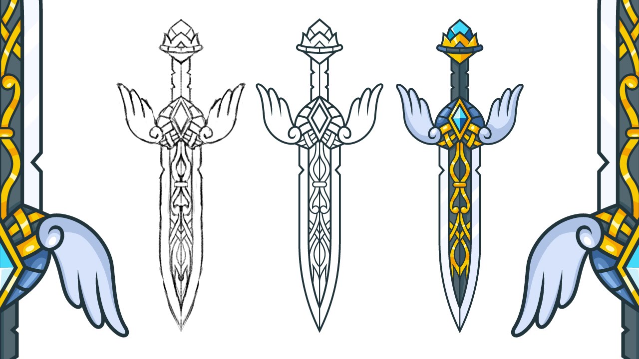 Dagger Game Item Concept Design in Photoshop and Illustrator - YouTube