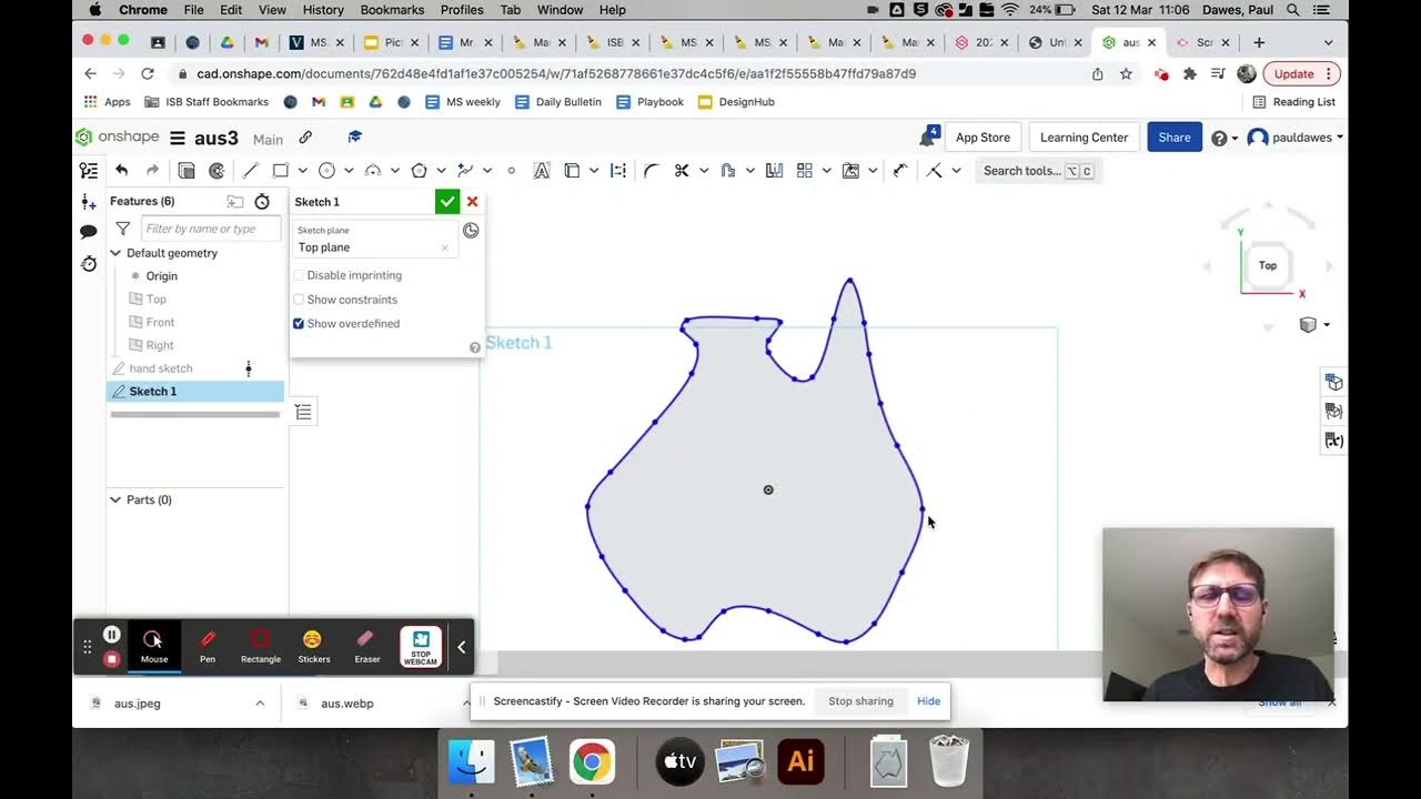 Onshape Beginner Tutorial 04 Hand Sketches And Splines Youtube