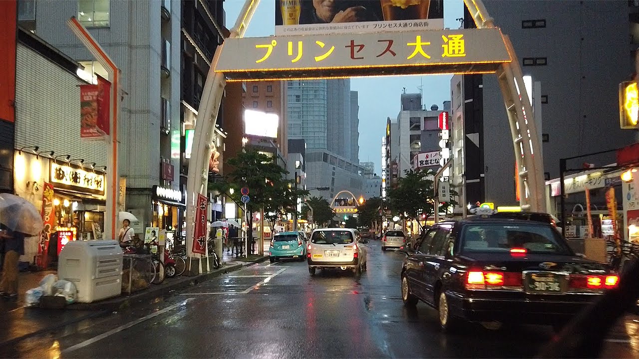 【雨＆夜ドライブ】雨の中、名古屋の栄1～3丁目の歓楽街をナイトドライブ【名古屋】 Night＆Rain Drive In Sakae ...