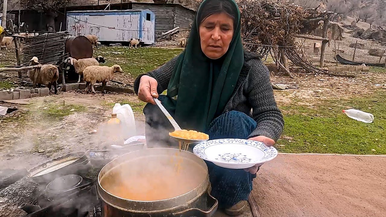 SIMPLE and AMAZING cooking soup by the nomadic woman in nature on ...