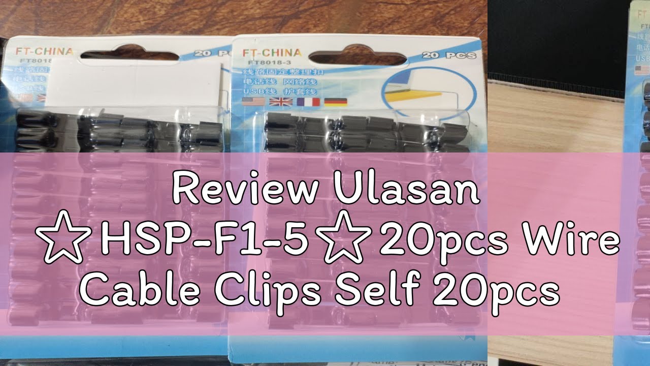 Review Ulasan ⭐️HSP-F1-5⭐️20pcs Wire Cable Clips Self 20pcs Adhesive ...