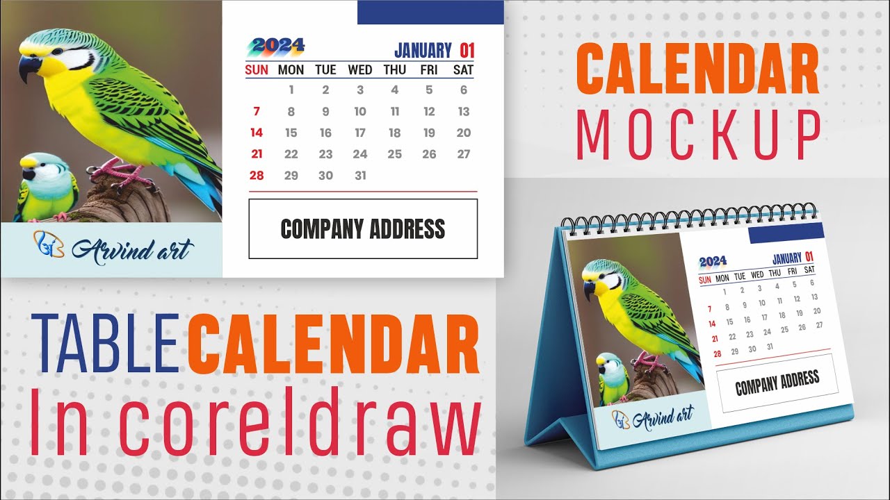 Table Calendar | Table Calendar In CorelDraw | Create Mockup In ...