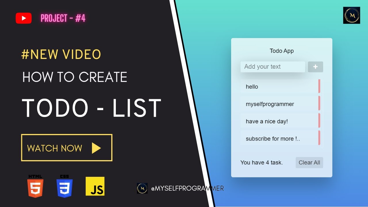 How To Create A Todo List In Javascript Javascript Html5 4524