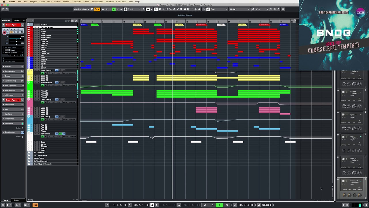 Dance Pop Cubase Pro Template Snog - YouTube