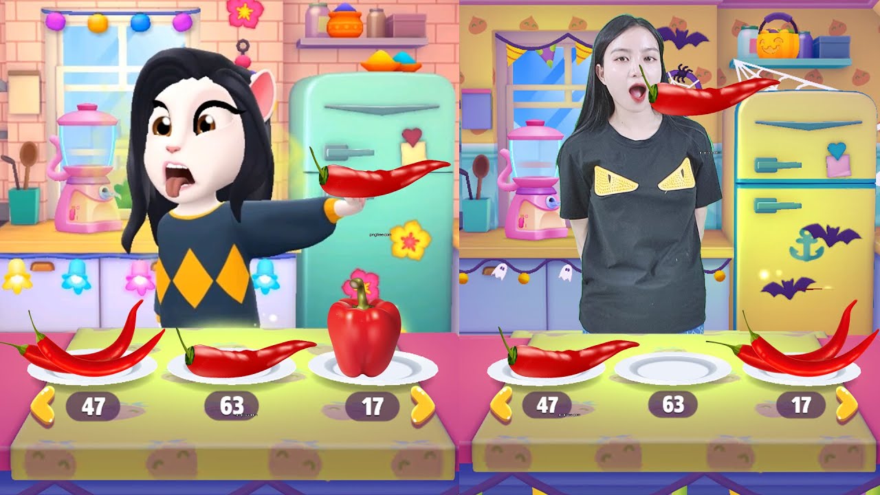 Imitate Angela Eat Chili And The End - My Talking Angela 2 In Real Life ...