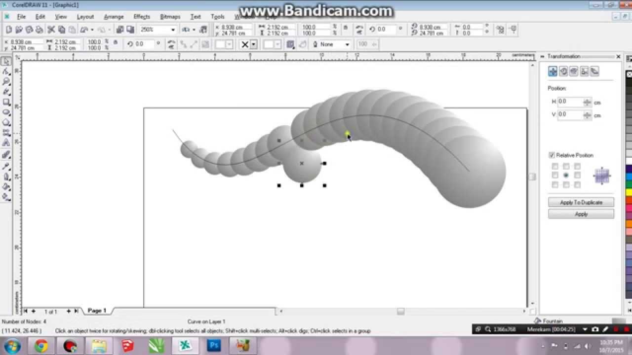 Belajar Corel Draw (bentuk cacing) - YouTube