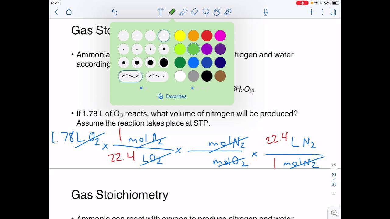 Gas Laws Stoichiometry Notes - YouTube