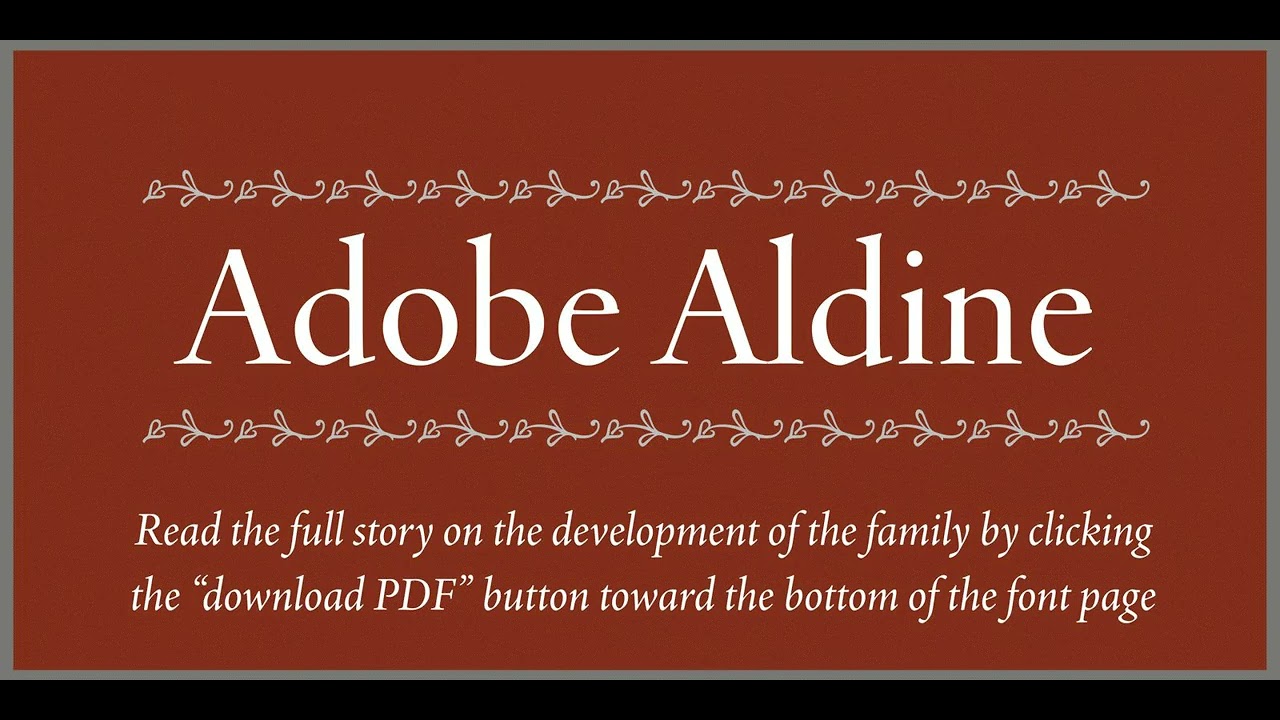 Aldine | Adobe Aldine Font - YouTube