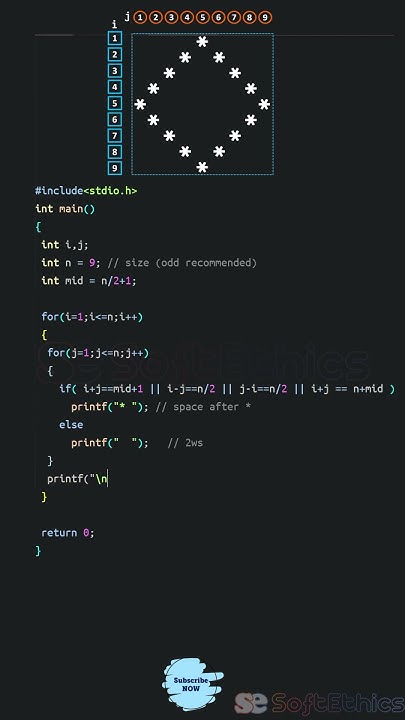 Hollow diamond pattern program in less than 60 seconds #shorts #shortvideo #shortsfeed # ...