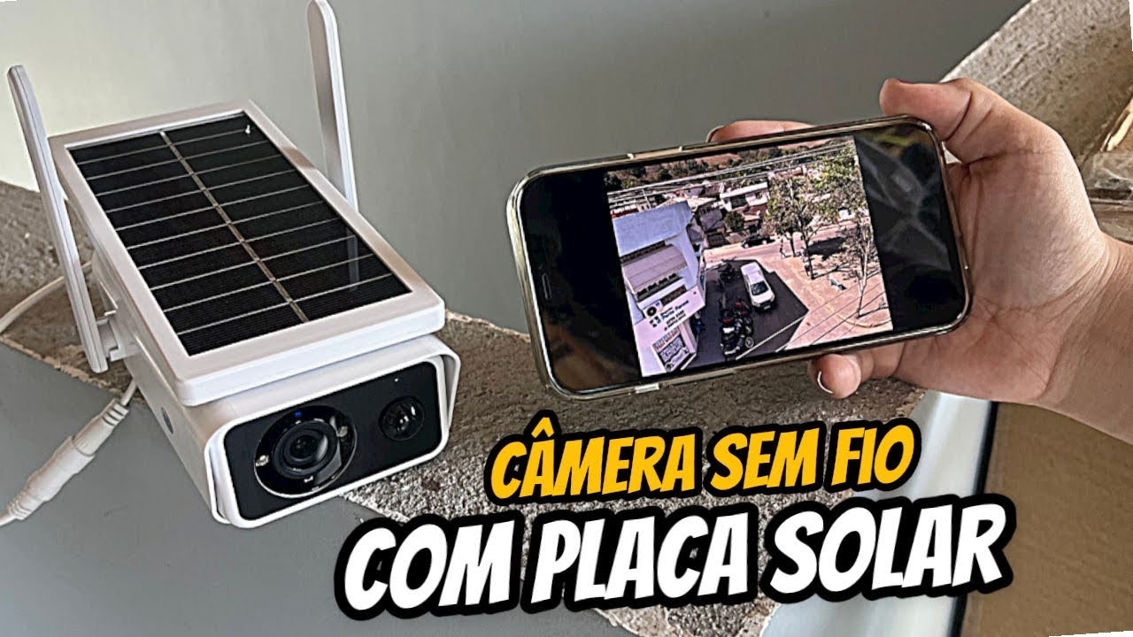 Câmera com placa solar Umboxing Review - YouTube