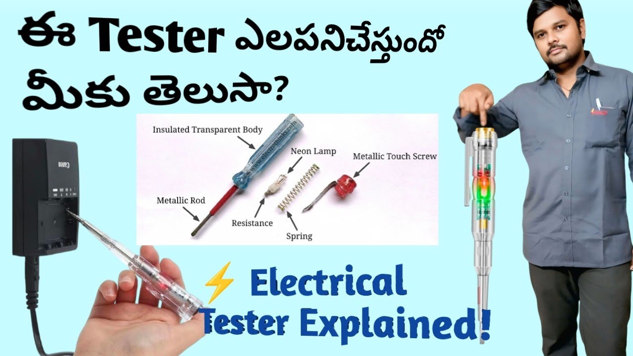 Electrical tester full details|Neon‐Bulb|how tester works |Line tester ...