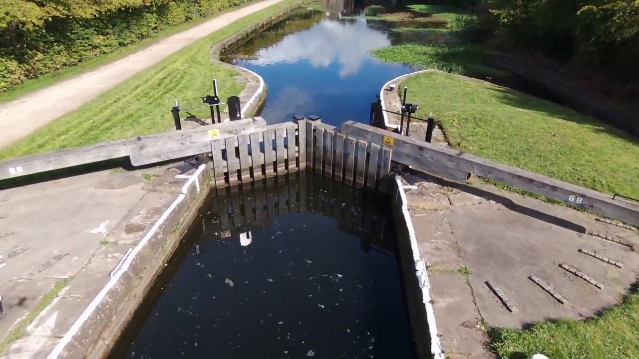 Canal Top Locks of Wigan by Parrot Bebop 2 - YouTube