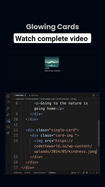 glowing card using HTML CSS JavaScript.how design a simple website. website designing #html # ...