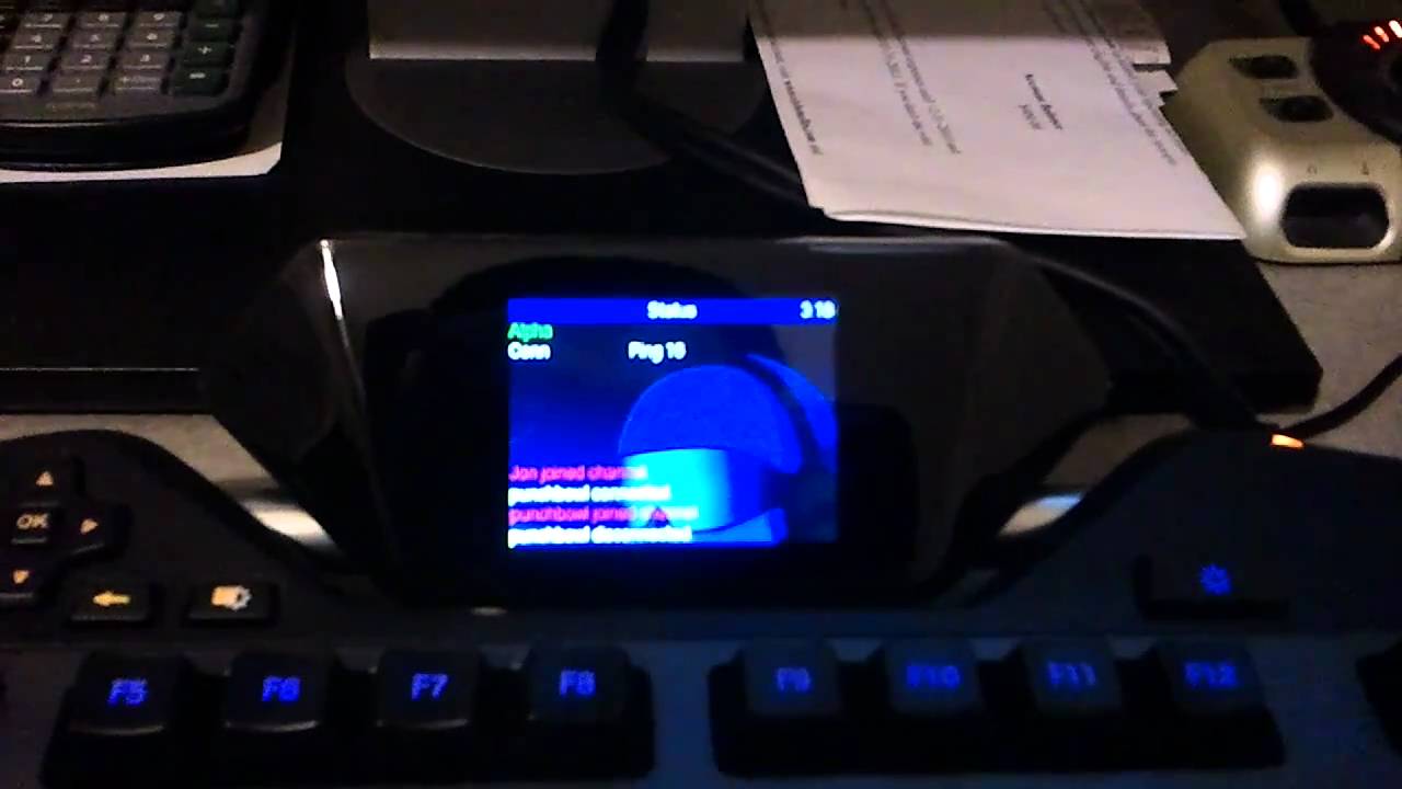 Logitech G19 + Ventrilo User Overlay - YouTube