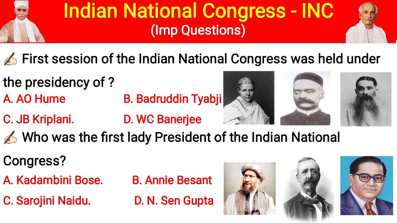 🔴 Indian National Congress || Related Questions - YouTube