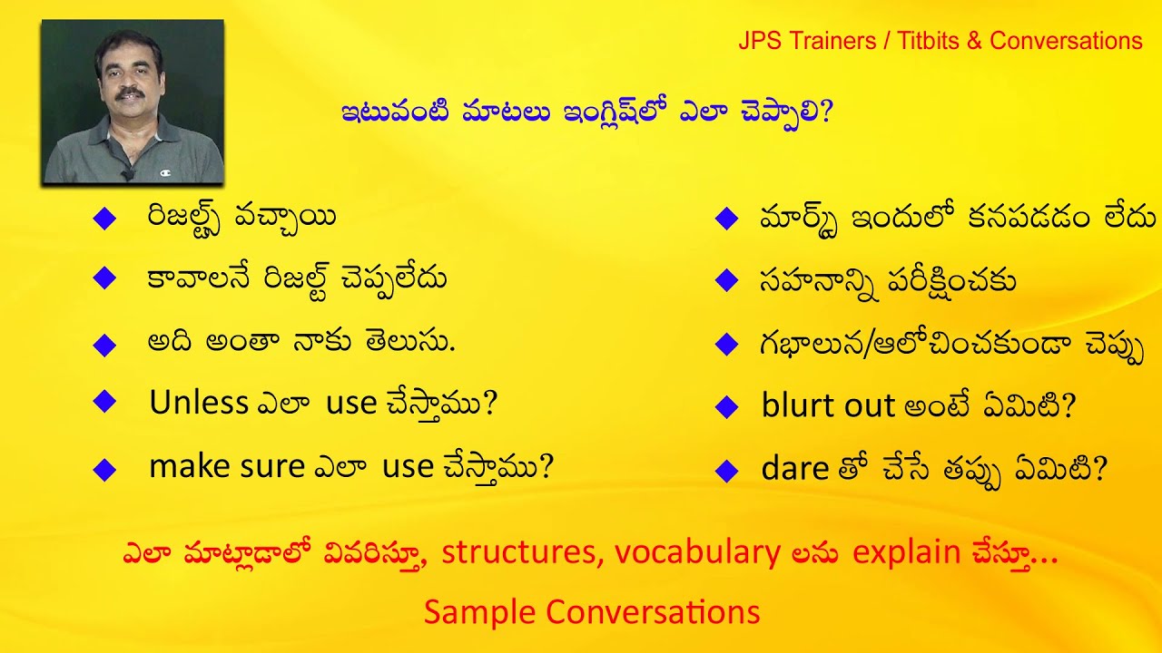 Sample Conversations, Titbits, Vocabulary - Spoken English Lessons - By ...
