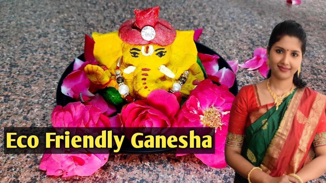 How to make Eco-friendly Ganesha| Manjal Pillayar| Easy DIY Ganesha ...
