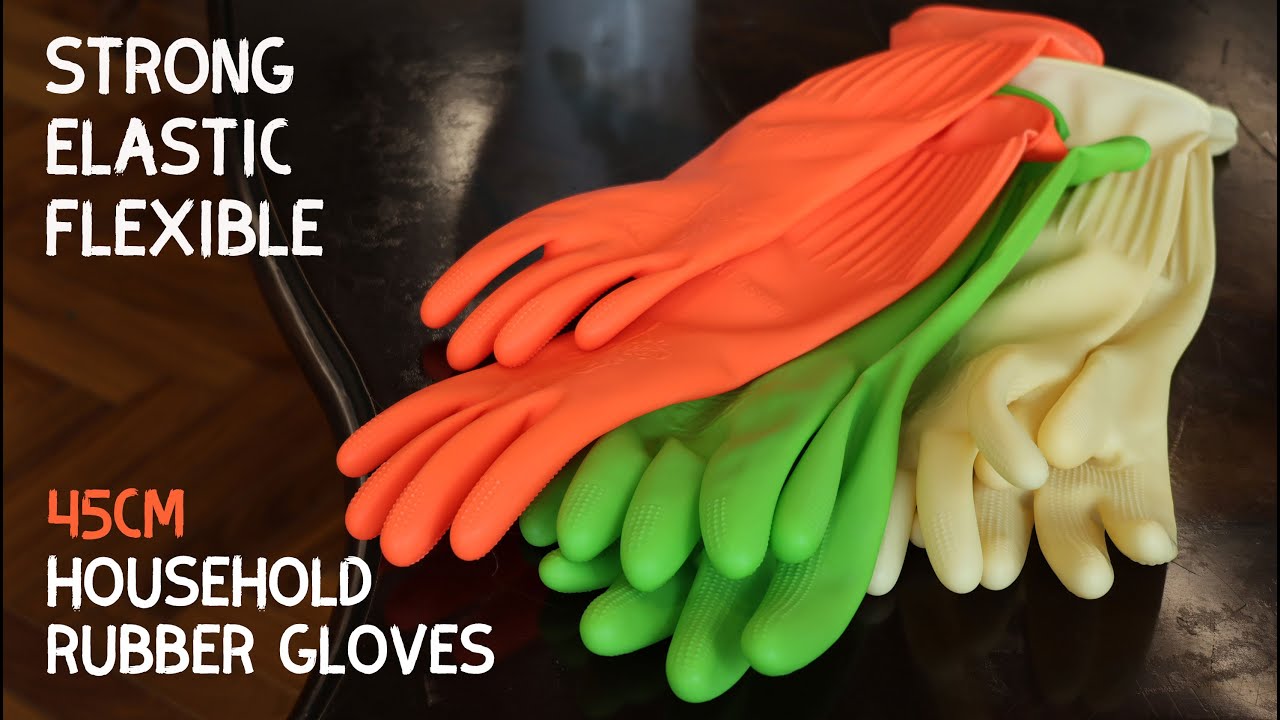 High Quality 45cm Household Rubber Gloves for Kitchen Bathroom Cleaning ...