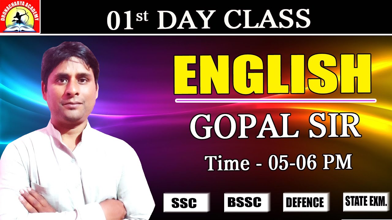|| ENGLISH LIVE CLASS || 01st DAY || BY:- GOPAL SIR || # ...