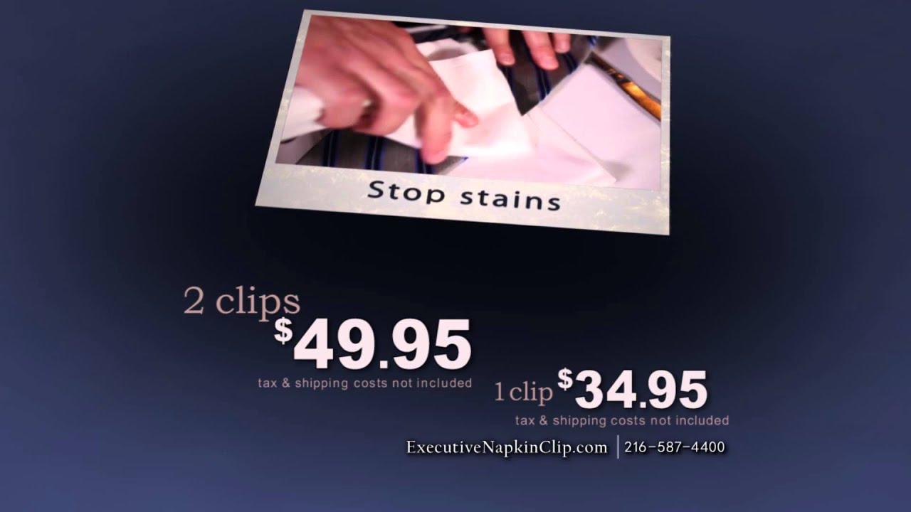 EXECUTIVE NAPKIN CLIP no more spills - YouTube