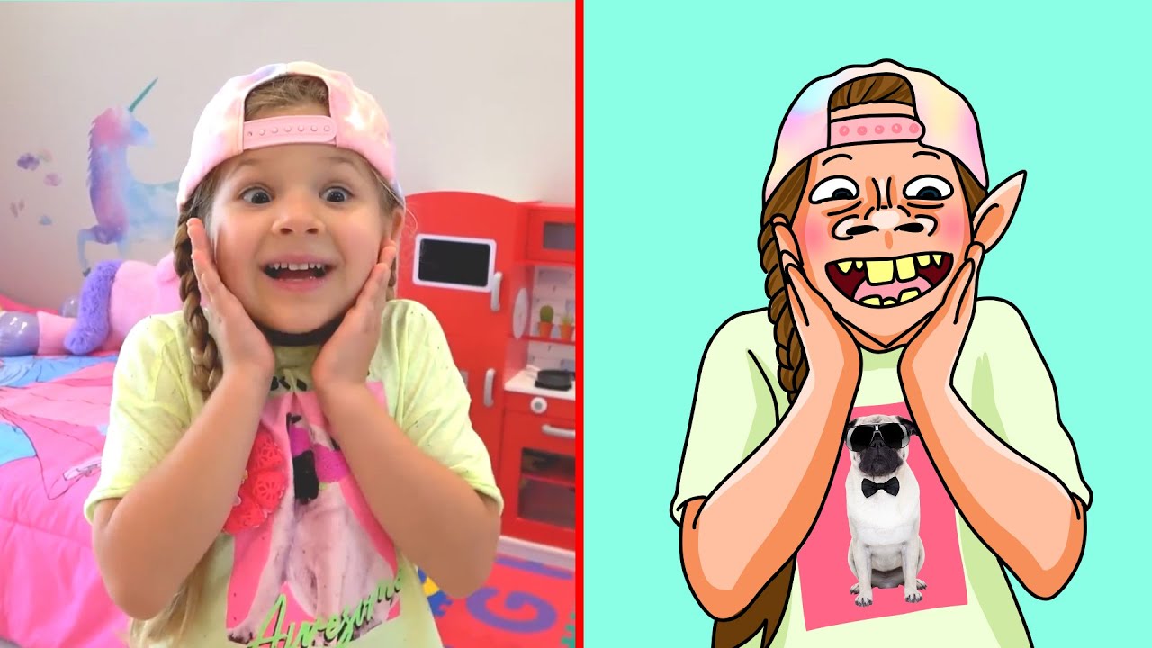 Diana and Dad Pretend Play Candy salon || Drawing Funny Meme - Bambo ...