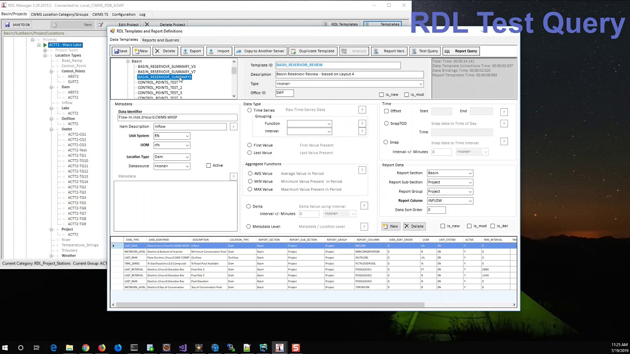 RDL Data Template Test Query - YouTube